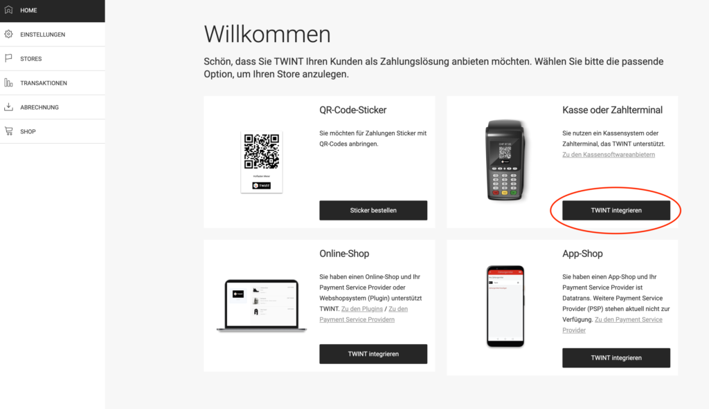 Einrichtung der TWINT-Integration – mame documentation